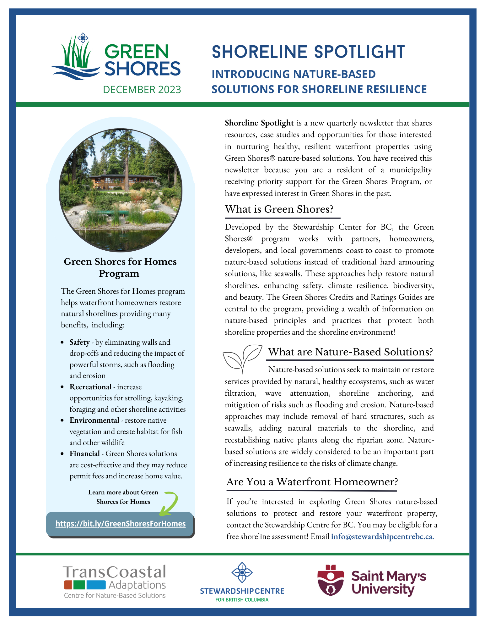 Shoreline Spotlight BC Newsletter - Stewardship Centre for BC
